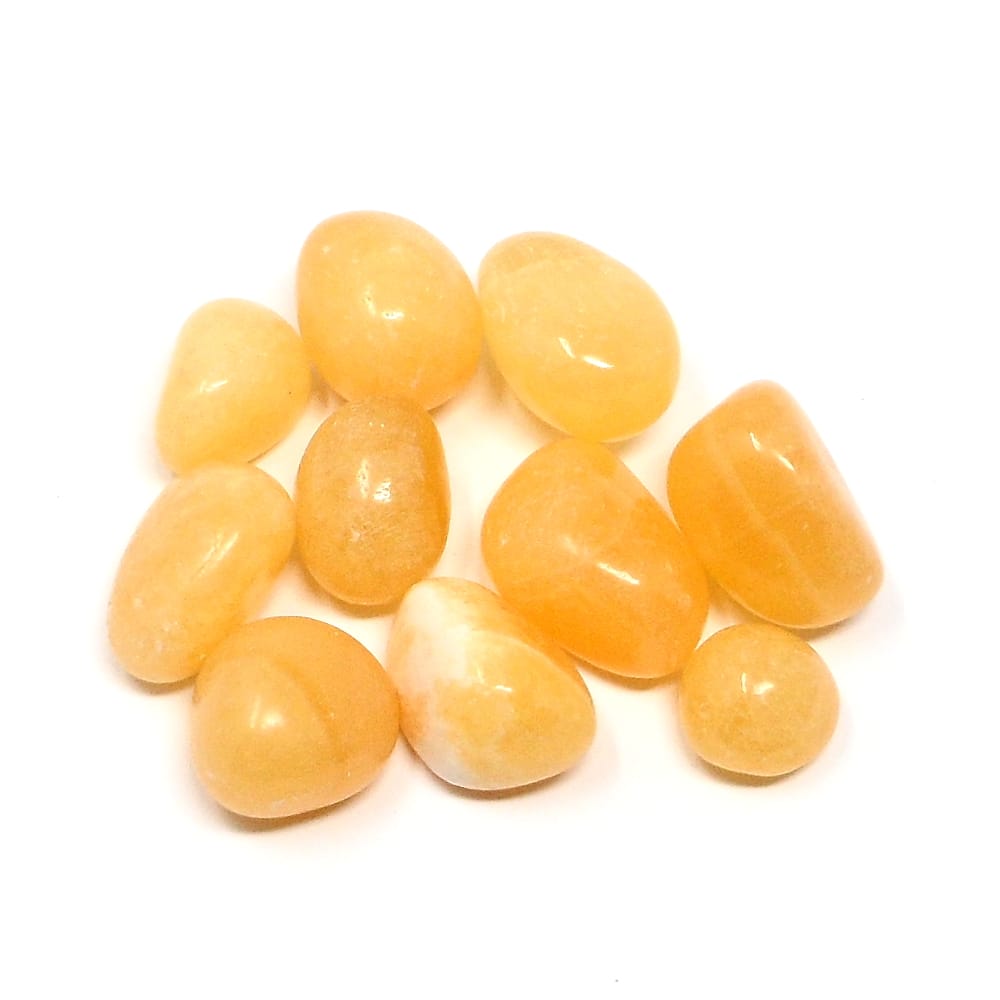orange calcite tumbled